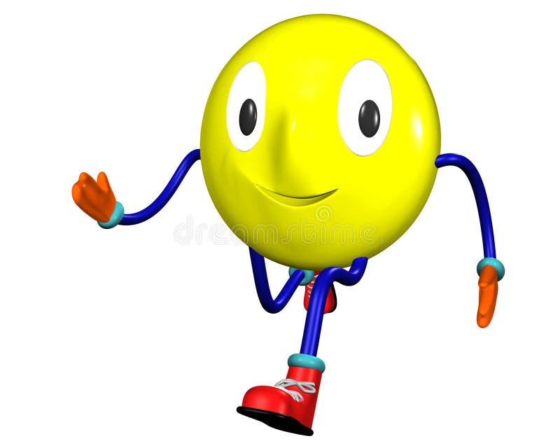 Running smile emoticon stock illustration. Illustration of painting ...