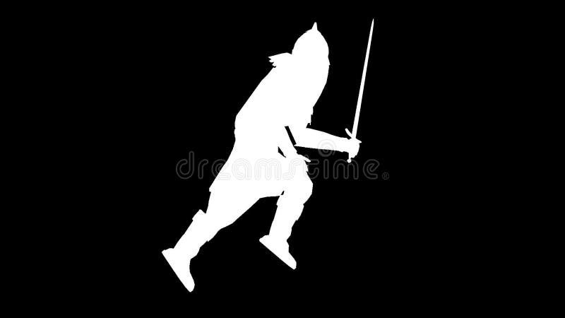 Running Soldier with Sword. Alpha Channel. Alpha Matte. FullHD. Stock ...