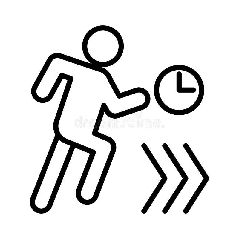 Running Speed Icon Linear Logo Mark in Black and White Stock ...
