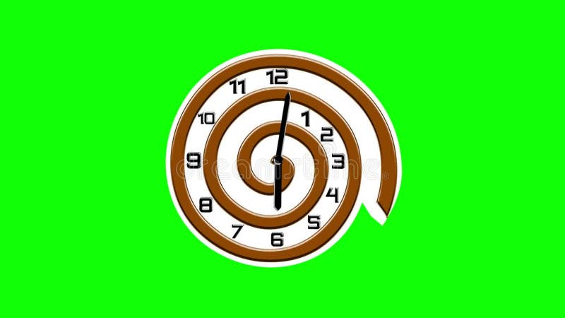 Running Spiral Clock Motion Graphics with Green Screen Background Stock ...