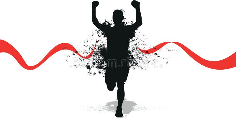Splash Runner Silhouette, Ink Running Man Stock Vector - Illustration ...
