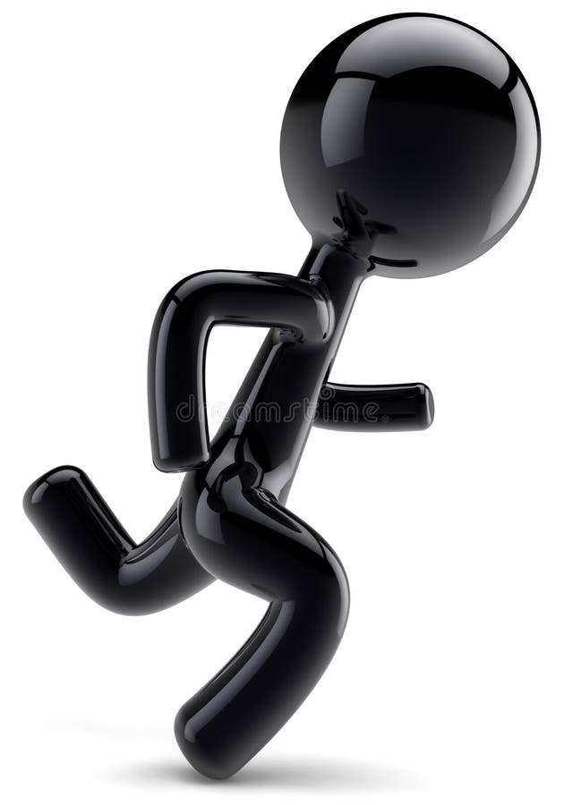 Running Sport Man Black Stylized Stock Illustration - Illustration of ...