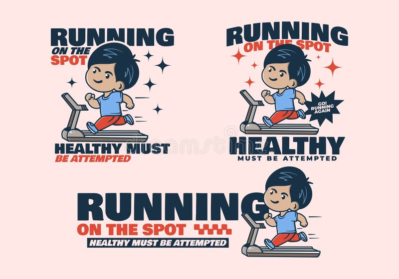 Running on the Spot. Runner Boy Character Running on Walking Pad in 3 ...