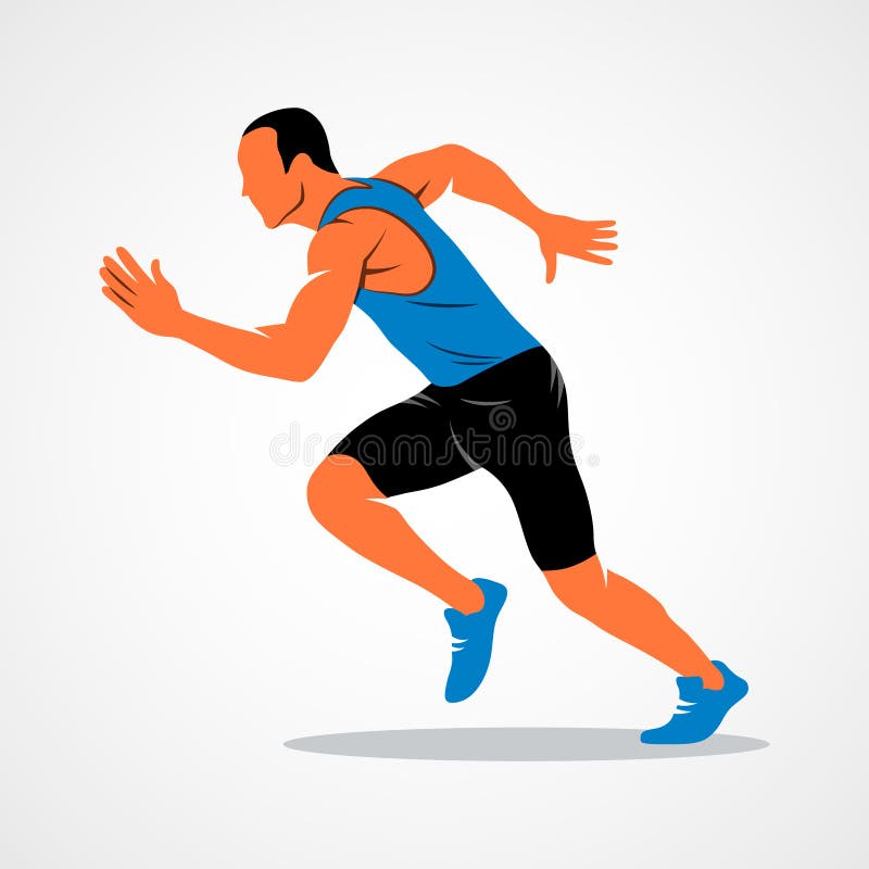 Runner vector drawing stock vector. Illustration of athletic - 57812977