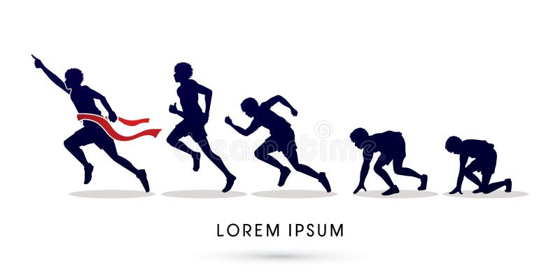 Running Step Graphic Vector. Stock Vector - Illustration of finish ...