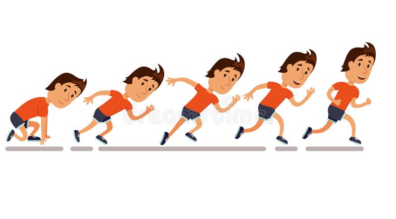 Running step sequence stock vector. Illustration of fast - 67820686
