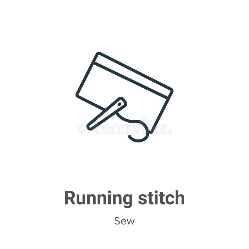 Running Stitch Outline Vector Icon. Thin Line Black Running Stitch Icon ...