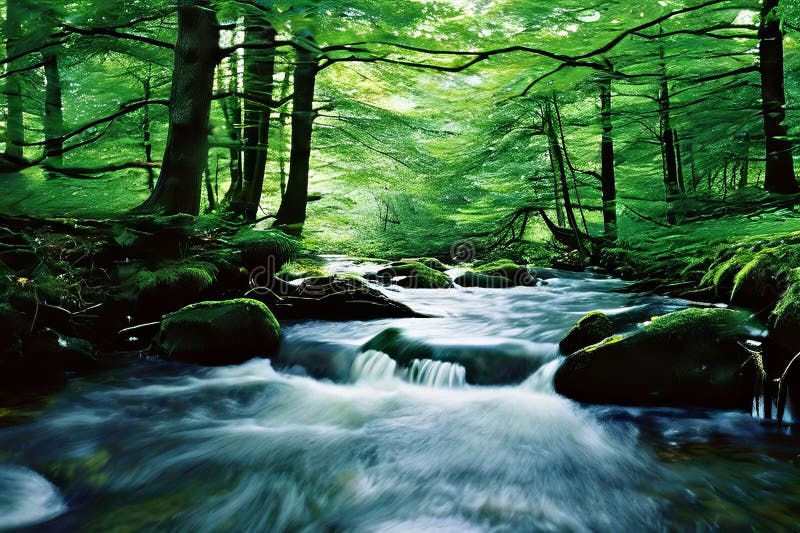 Running Stream a Fast Moving Stream Captured with a Slow Shutter Stock ...