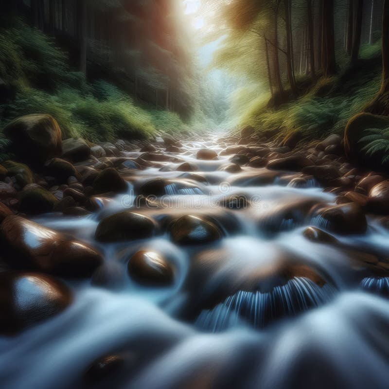 Running Stream a Fast Moving Stream Captured with a Slow Shutter Stock ...