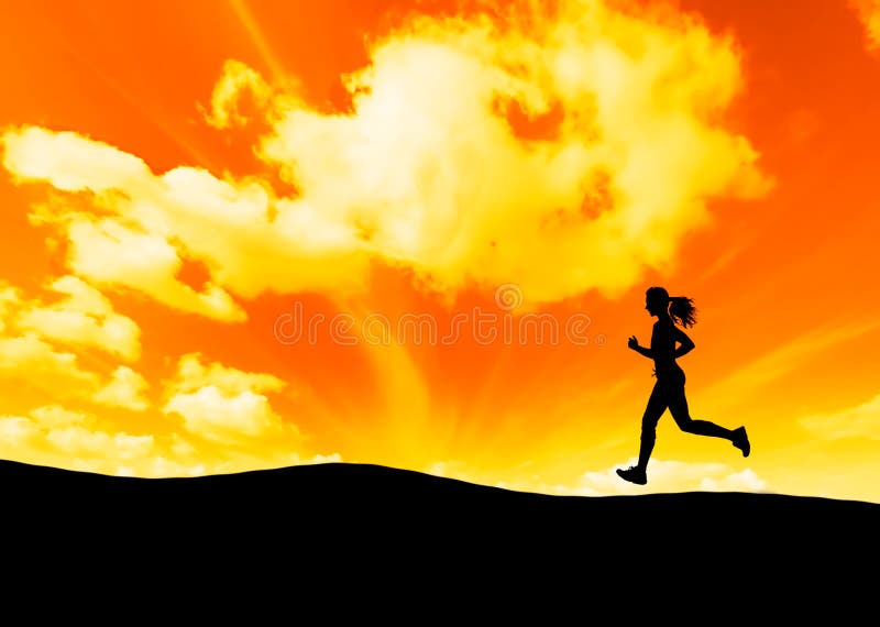 Woman Running in Sun stock image. Image of fitness, active - 2192365