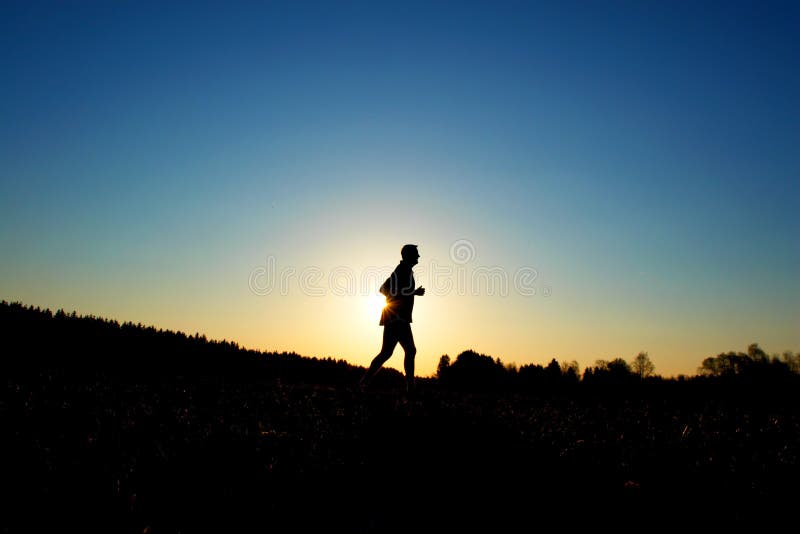 Sunset Jogger stock image. Image of human, sunset, beach - 1344907