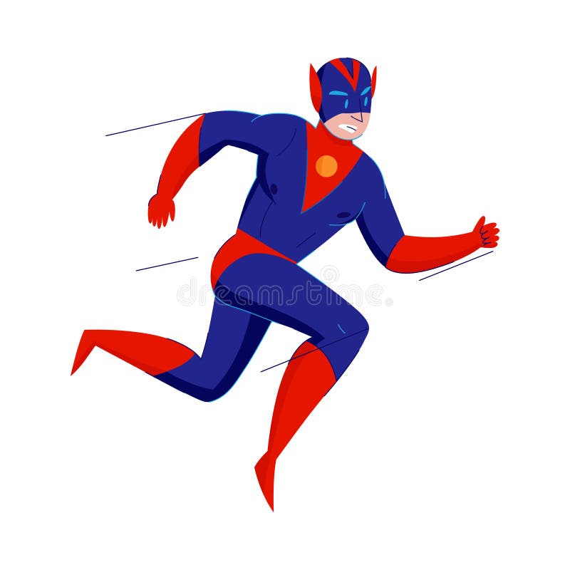 Running Superhero Pose Composition Stock Vector - Illustration of speed ...