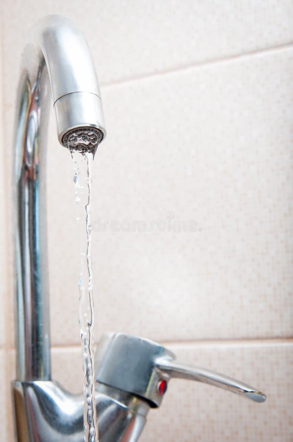 Running tap water stock image. Image of drain, basin - 59551951