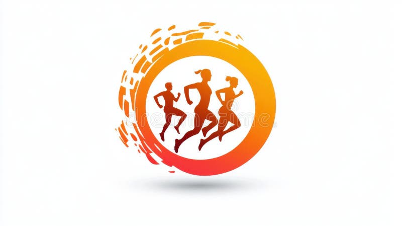 Running Team Logo Design in Orange Hues - Generated Using Ai Stock ...