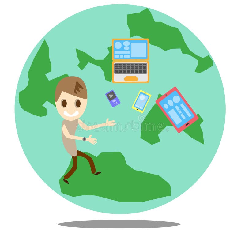 Running with Technology stock vector. Illustration of medium - 28985043