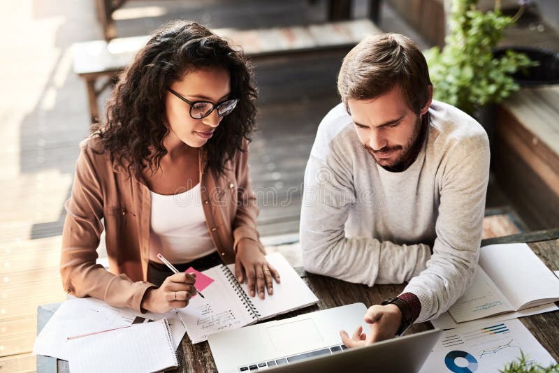 Running through Their Projects for the Day. Two Designers Having a ...