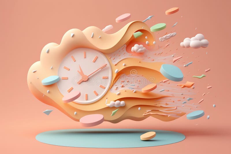 Running Time Concept, Flowing Time Background, Deadline Concept, 3d ...