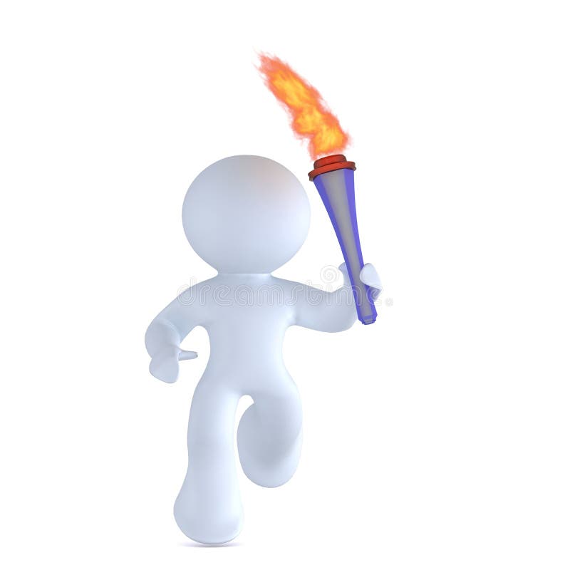 Running with the torch stock illustration. Illustration of athlete ...