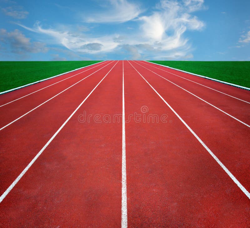 Running Track with Clouds stock image. Image of sports - 7135253