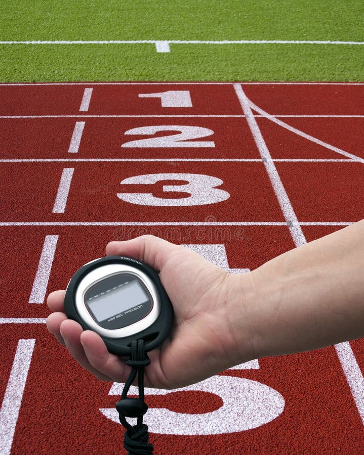 Running track stock image. Image of contest, beginning - 26814511