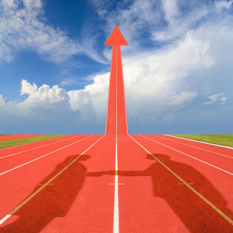 Running Track Arrow Concept Competing Success Stock Photos - Free ...