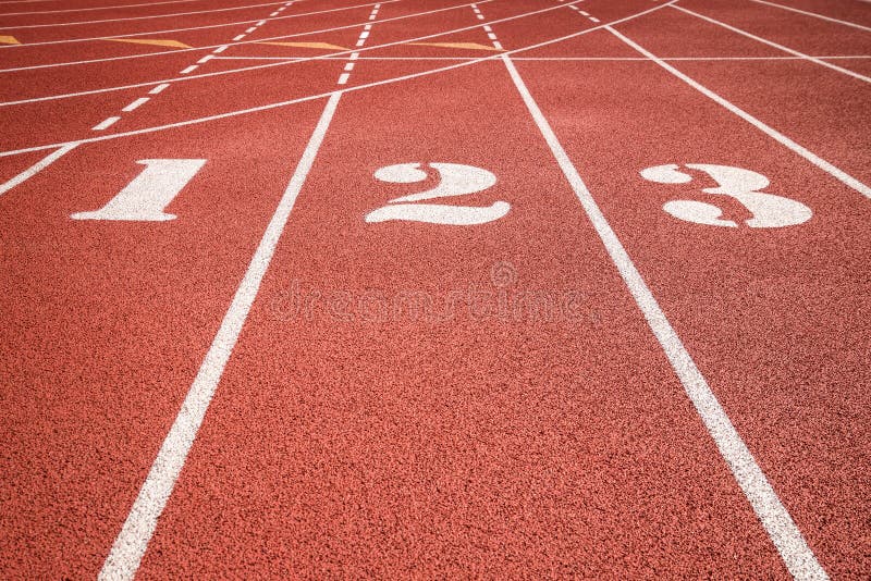 Running Track or Athlete Track with Lane Numbers Stock Photo - Image of ...