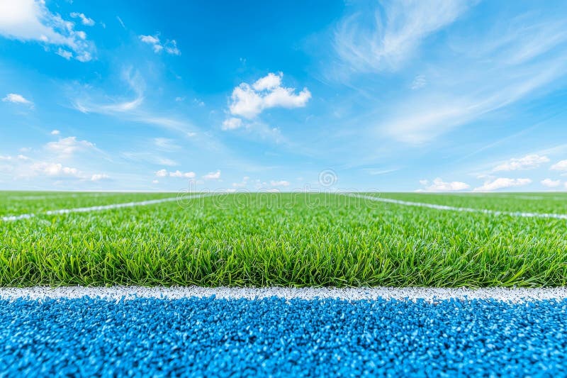 A Running Track with an Athlete, Set Against a Sunset Sky. Stock Photo ...