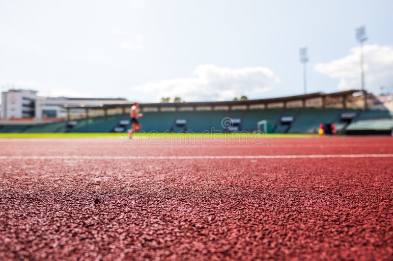 Running Track for Athletic Competition, Training, Exercise in Stadium ...