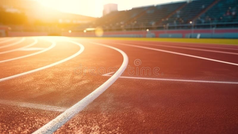 Running Track Close-up. Generative AI. Stock Illustration ...