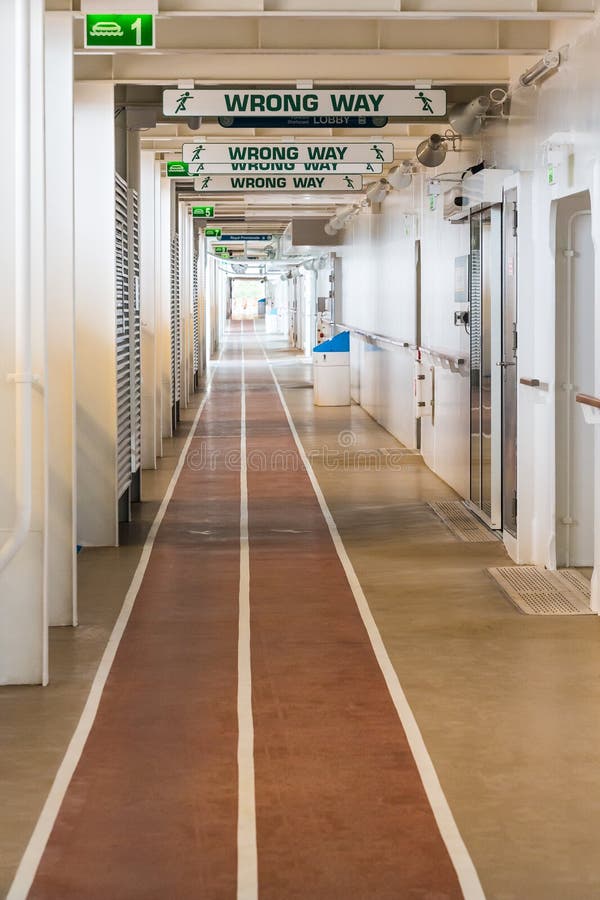 Running Track on Deck of Cruise Ship Stock Image - Image of distance ...