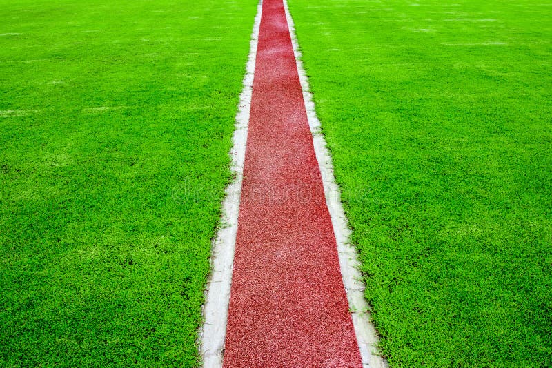 Running Track and Green Grass Stock Photo - Image of athlete, race ...