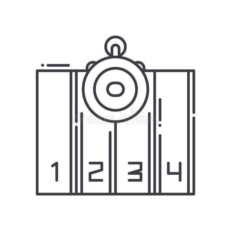 Running Track Icon, Linear Isolated Illustration, Thin Line Vector, Web ...