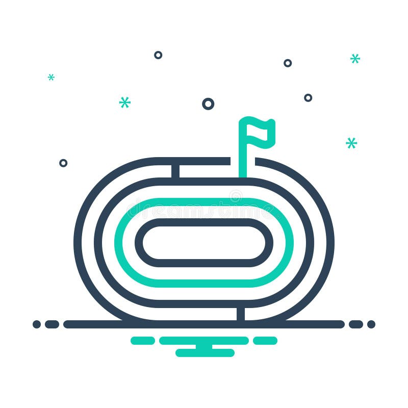 Mix Icon for Running Track, Race Track and Sport Stock Vector ...