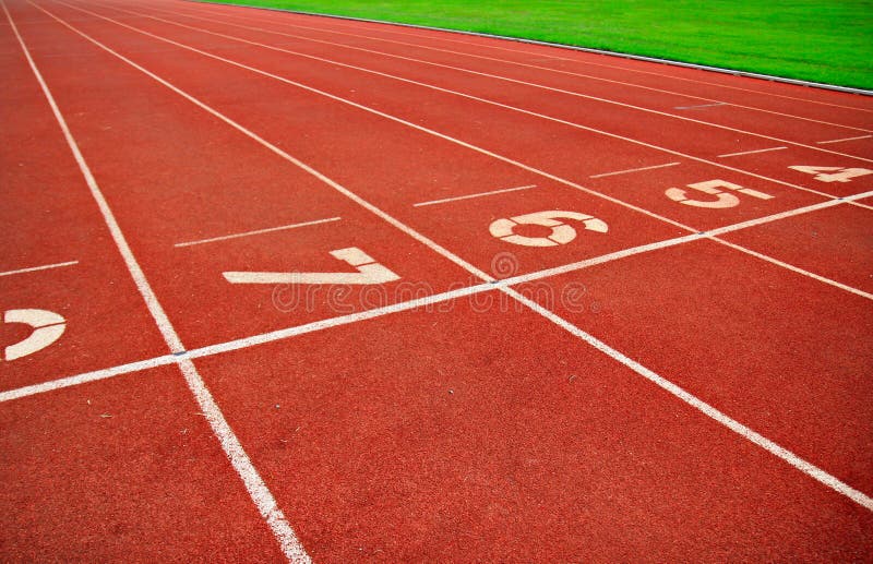 Running Track Lane Numbers stock photo. Image of line - 26194264