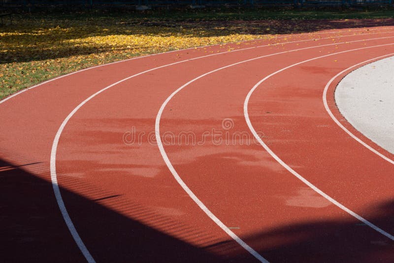 Running Track Lanes Bend stock image. Image of surface - 271840501