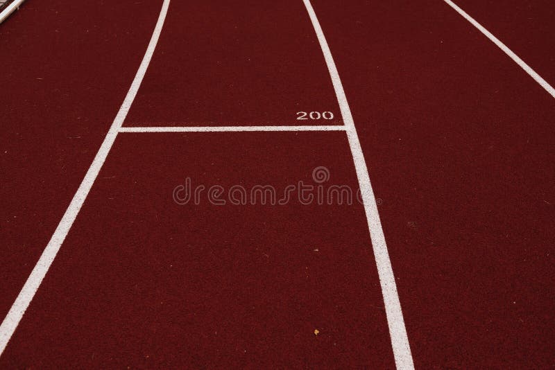 Running Track Lanes with a Number and Lines in White Stock Image ...