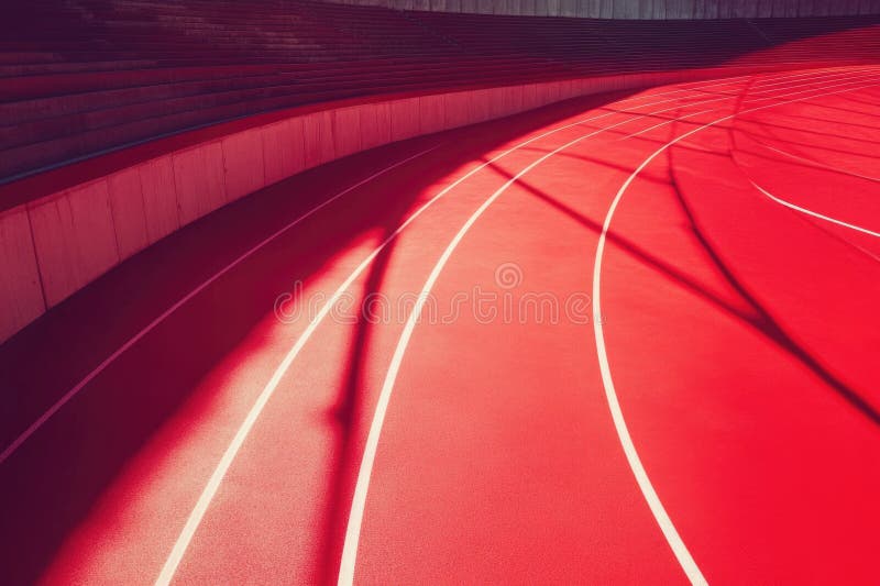 Running Track in Light and Shadow Stock Photo - Image of athletics ...