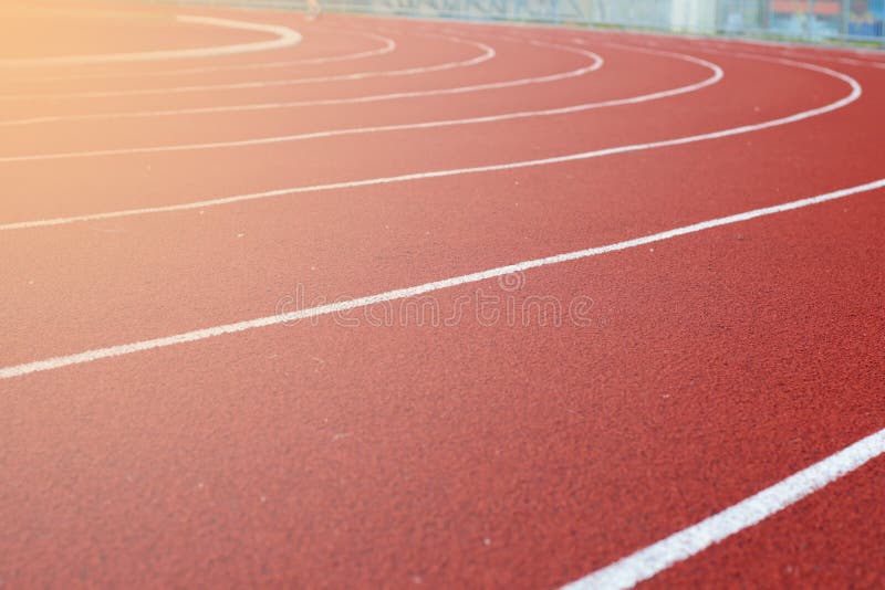 Running Track with Lighting Back Ground Close Stock Image - Image of ...