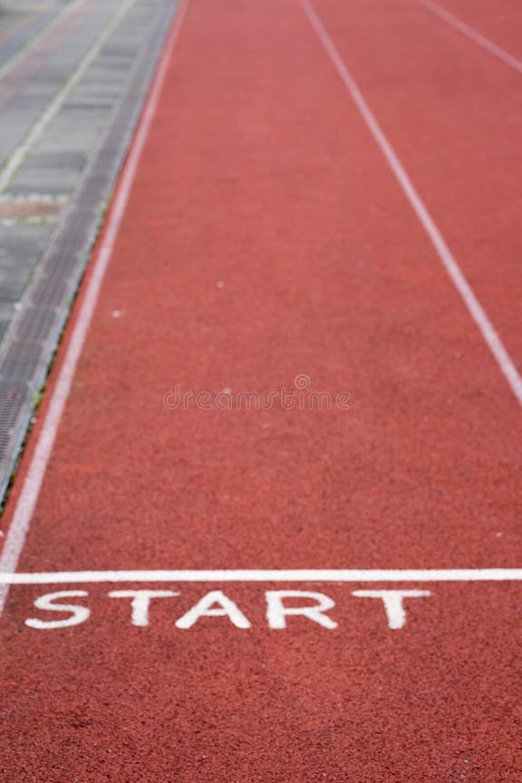 Starting Point in Running Track Stock Photo - Image of race, blurred ...