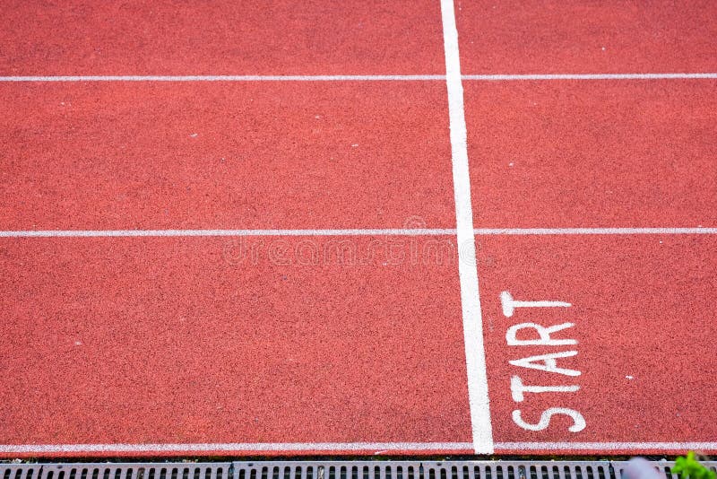 Starting Point in Running Track Stock Photo - Image of race, blurred ...