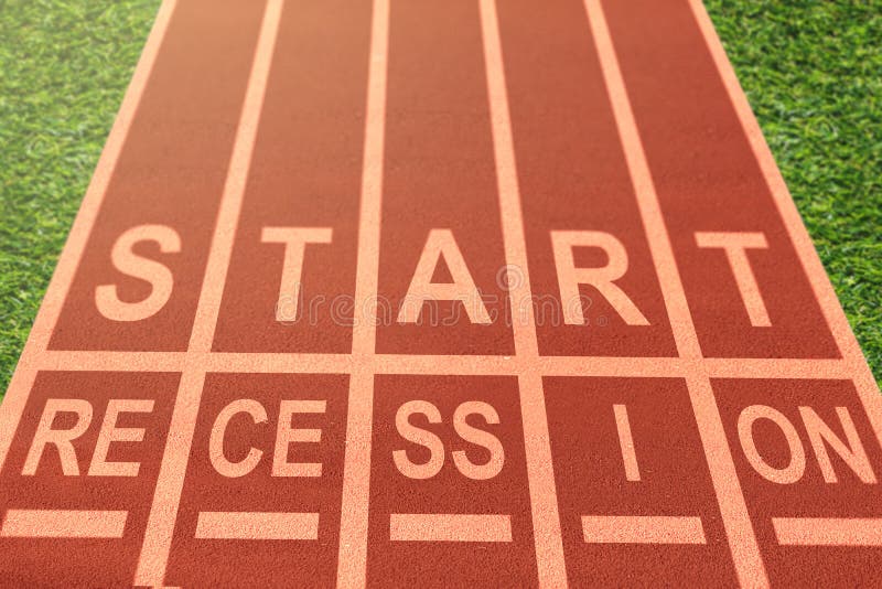 Running Track Marked Start and Recession Stock Image - Image of money ...