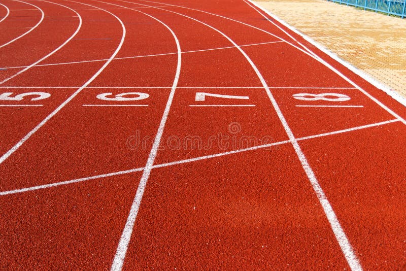 Running Track in the Morning. Stock Image - Image of outdoor, pattern ...