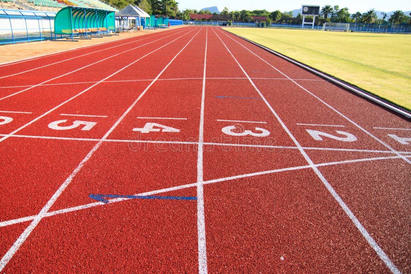 Running Track in the Morning. Stock Image - Image of tarmac, background ...