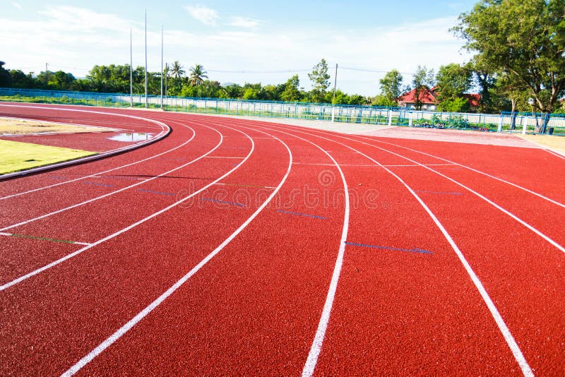 Running Track in the Morning. Stock Photo - Image of texture, contest ...