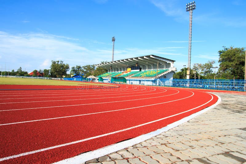 Running Track in the Morning. Stock Photo - Image of contest, number ...