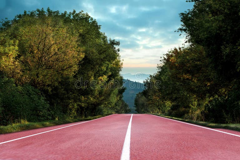 Running Track in the Nature Stock Photo - Image of scenery, marathon ...