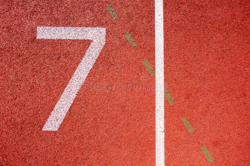 Running Track with Number 7 for Athletic Competition, Training ...