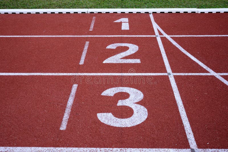 Running Track Numbers One Two Three Stock Photo - Image of distance ...