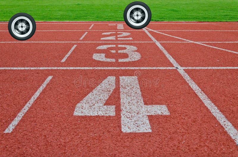 Running Track Numbers One Two Three Four in Stadium Stock Image - Image ...