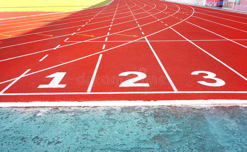 Running Track Numbers One Two Three Stock Photo - Image of athlete ...